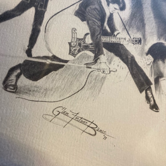 Glen Banse | Art | 977 Elvis Presley Sketch Art Wooden Framed By Glen ...